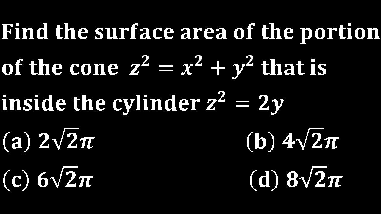 surface area of the portion of the cone that is inside the cylinder ...
