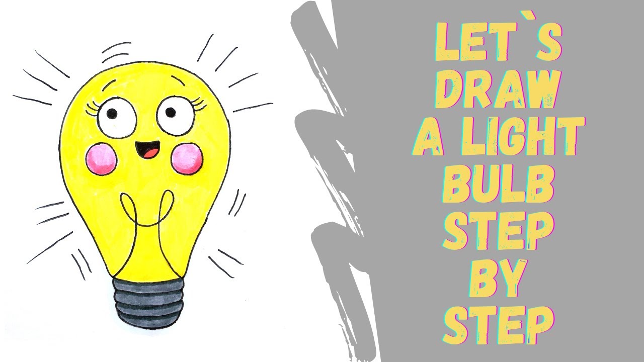 How to Draw a Light Bulb | Cute and Easy Drawing - YouTube