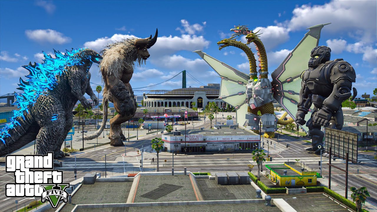 Godzilla, Minotaur vs Mechani Kong, Mecha Gidorah - The Machine Battle ...