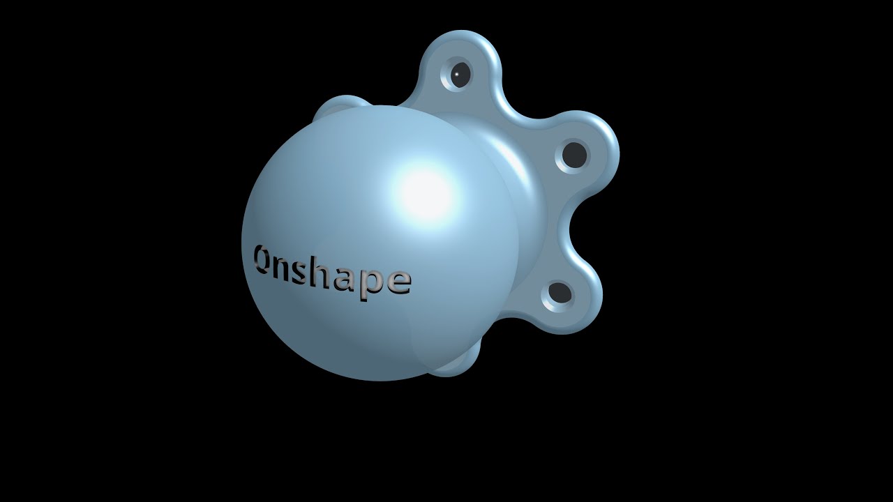 Deboss text on a spherical surface - Onshape - YouTube