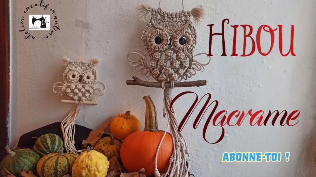 DIY macramé🦉1° hibou avec les explications - YouTube