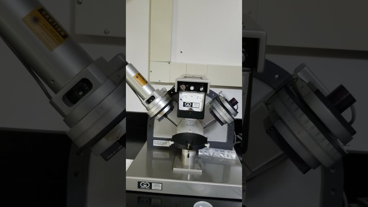 Gaertner Ellipsometer usage for thin films thickness measurement - YouTube