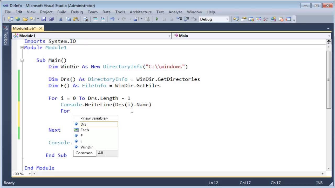 DirectoryInfo Read all Sub Directory FileInfo into Array 45 - YouTube