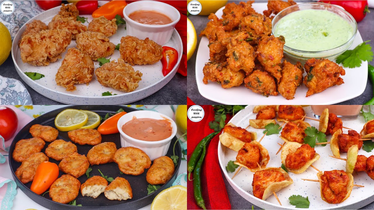 4 Delicious Snacks, Fried Chicken Zinger Bites Recipe, Chicken Nuggets ...