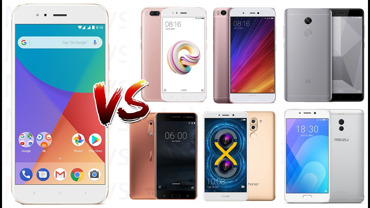 Xiaomi Mi A1 Сравнение с Mi 5S, Mi 5X, Redmi 4X, Nokia 6, Meizu M6 Note ...