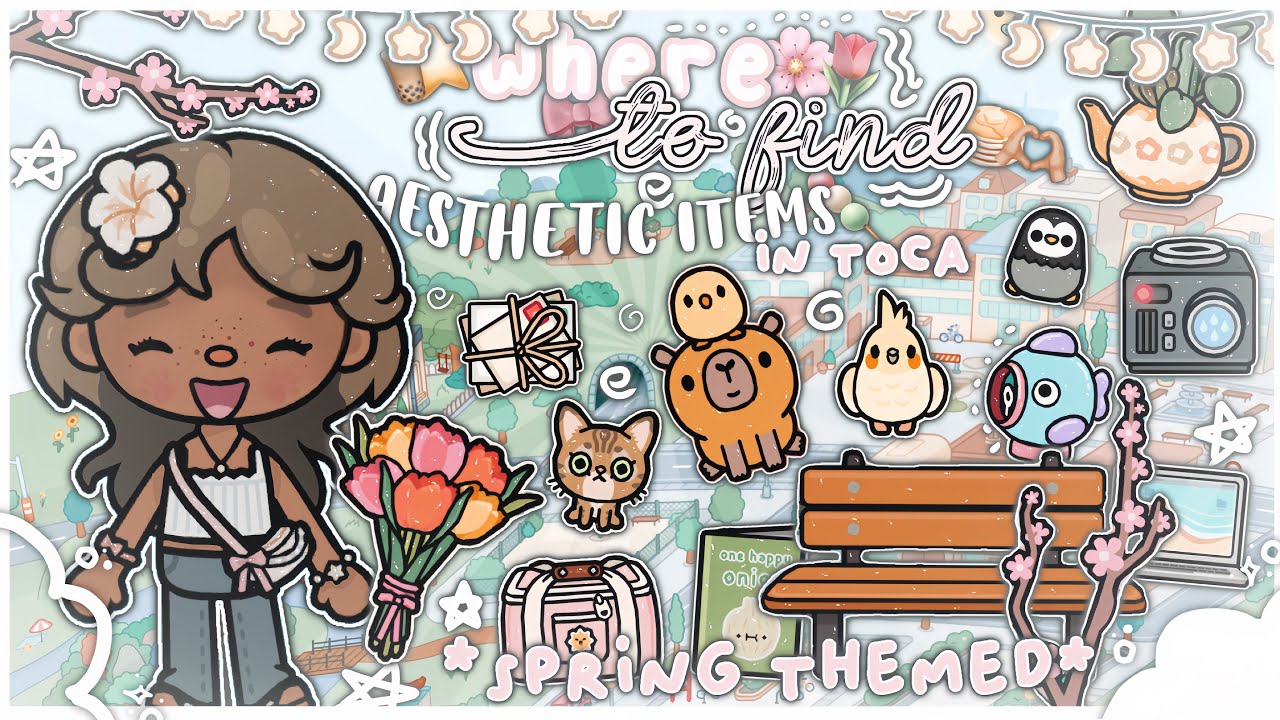 WHERE to find *AESTHETIC ITEMS*in TOCA 🥞💫🌷{50+ ITEMS!?} SPRING EDITION ...