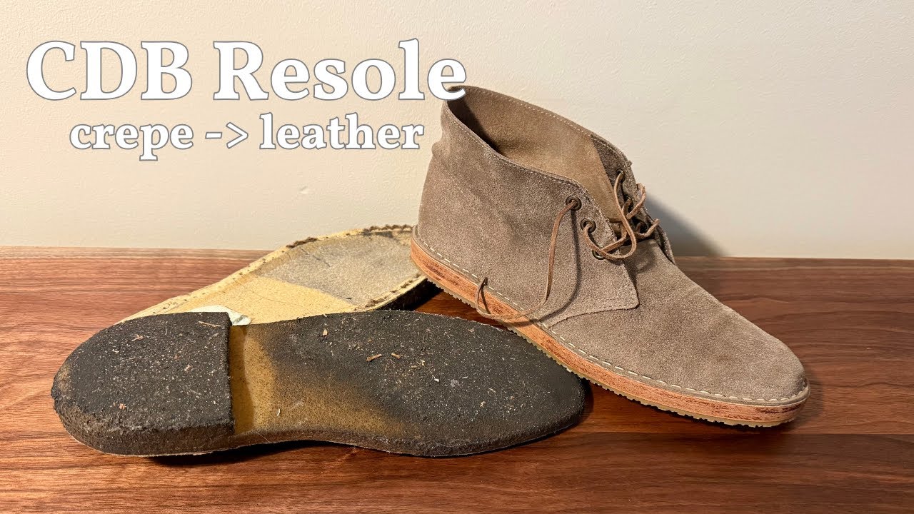 I Put New Leather Wedge Soles On My Old Clark's Desert Boots - YouTube