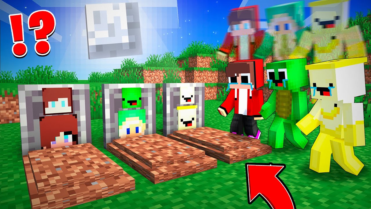 R.I.P. Mikey & JJ, Banana Kid Families Sad Story in Minecraft Maizen ...