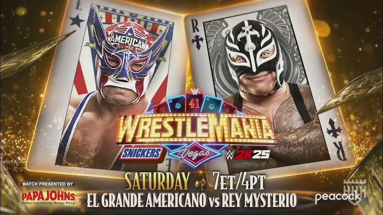 WWE Wrestlemania 41 Match Card El Grande Americano Vs Rey Mysterio - YouTube
