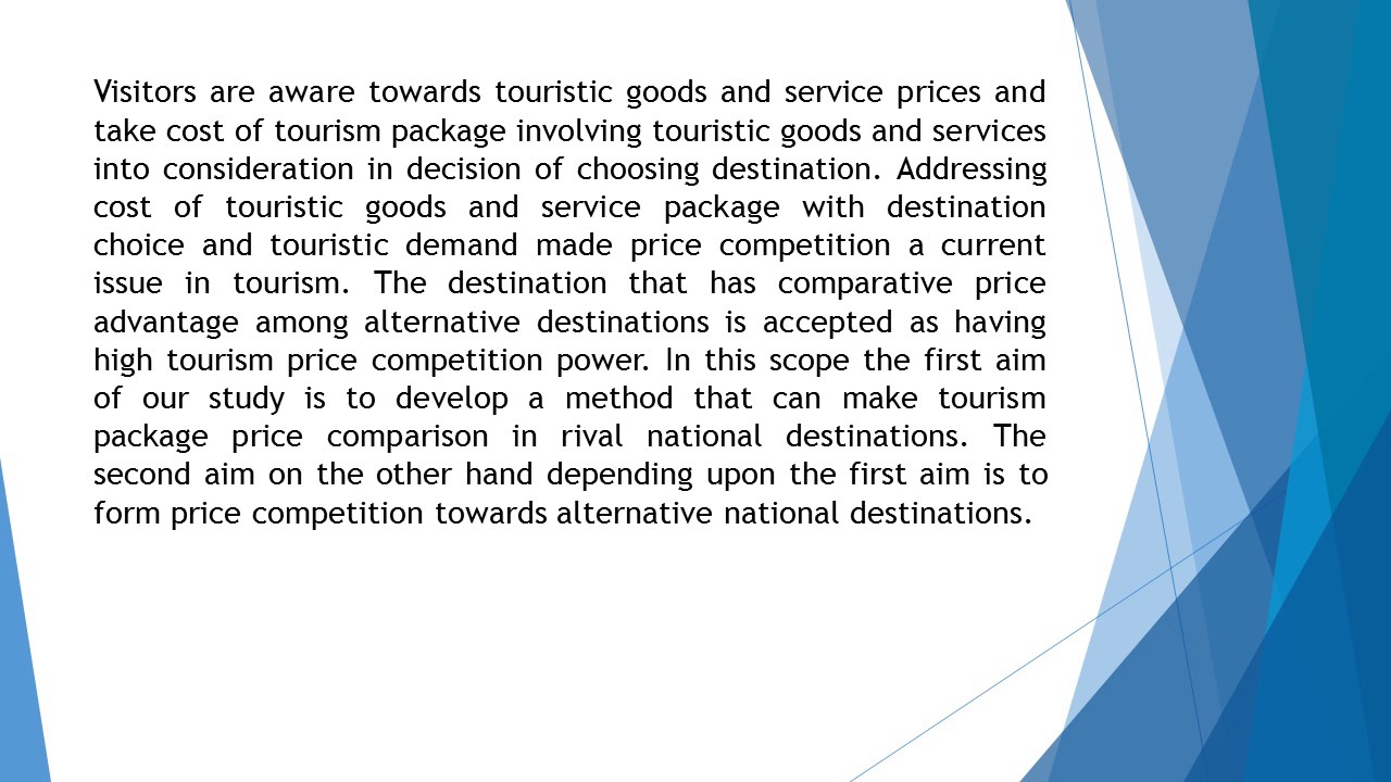 Tourism Price Competition Index for National Destinations JTMR 41 17 29 ...