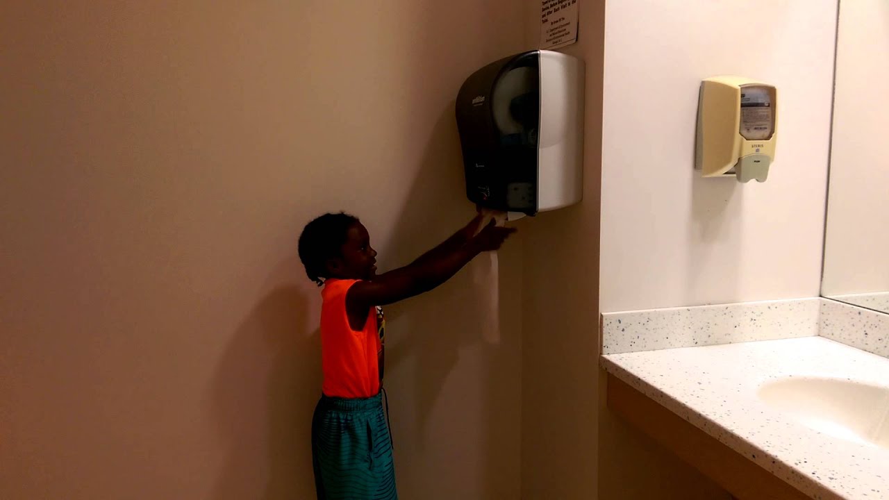 The correct way to exit a restroom - YouTube