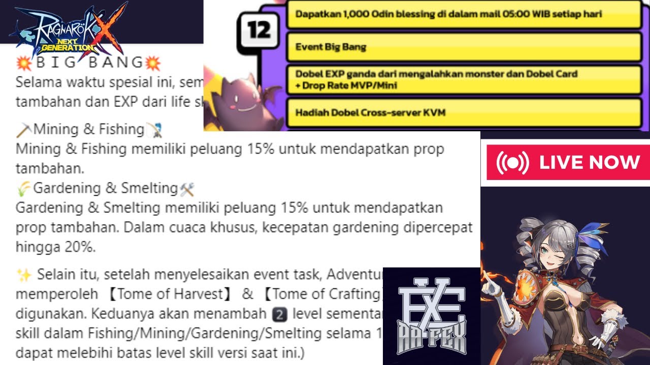 (🔴 LIVE) #ROX Besok Event Life Crit,Dobel Exp,Drop Card,Mvp/mini ...