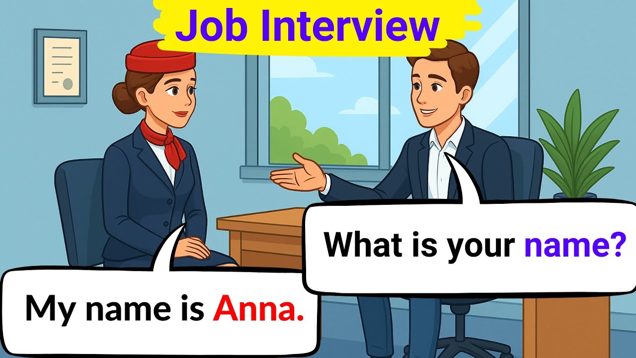 Job Interview Conversation in English | Easy English Speaking Practice ...