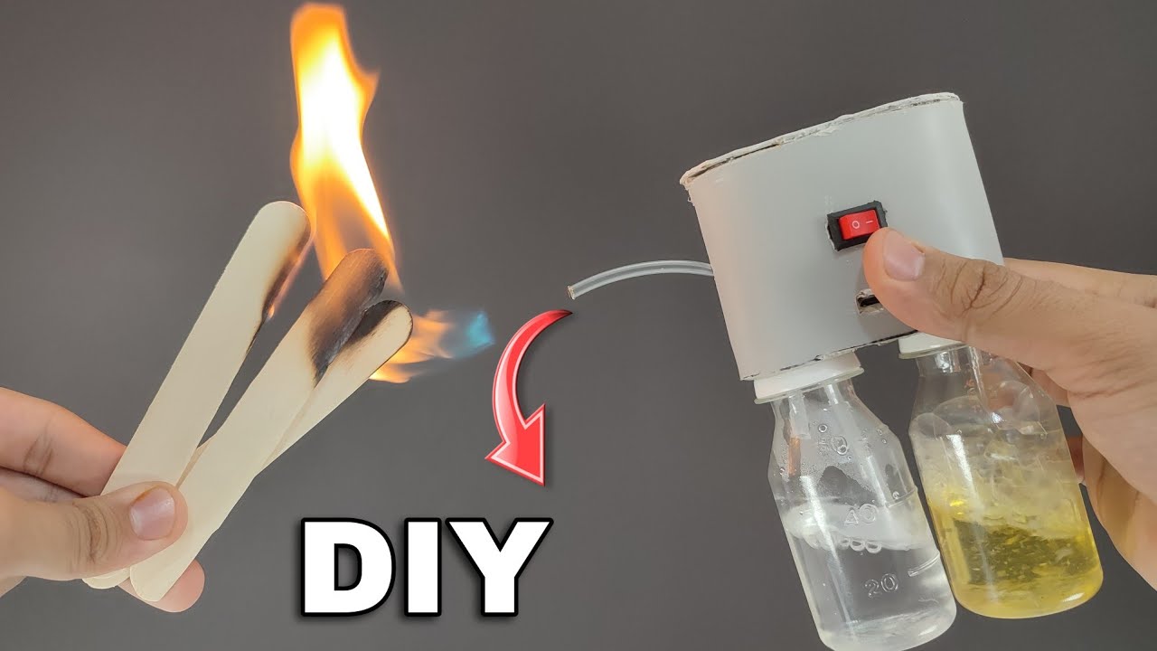 Creative idea! Make a fire with free gas - Water into free gas - YouTube