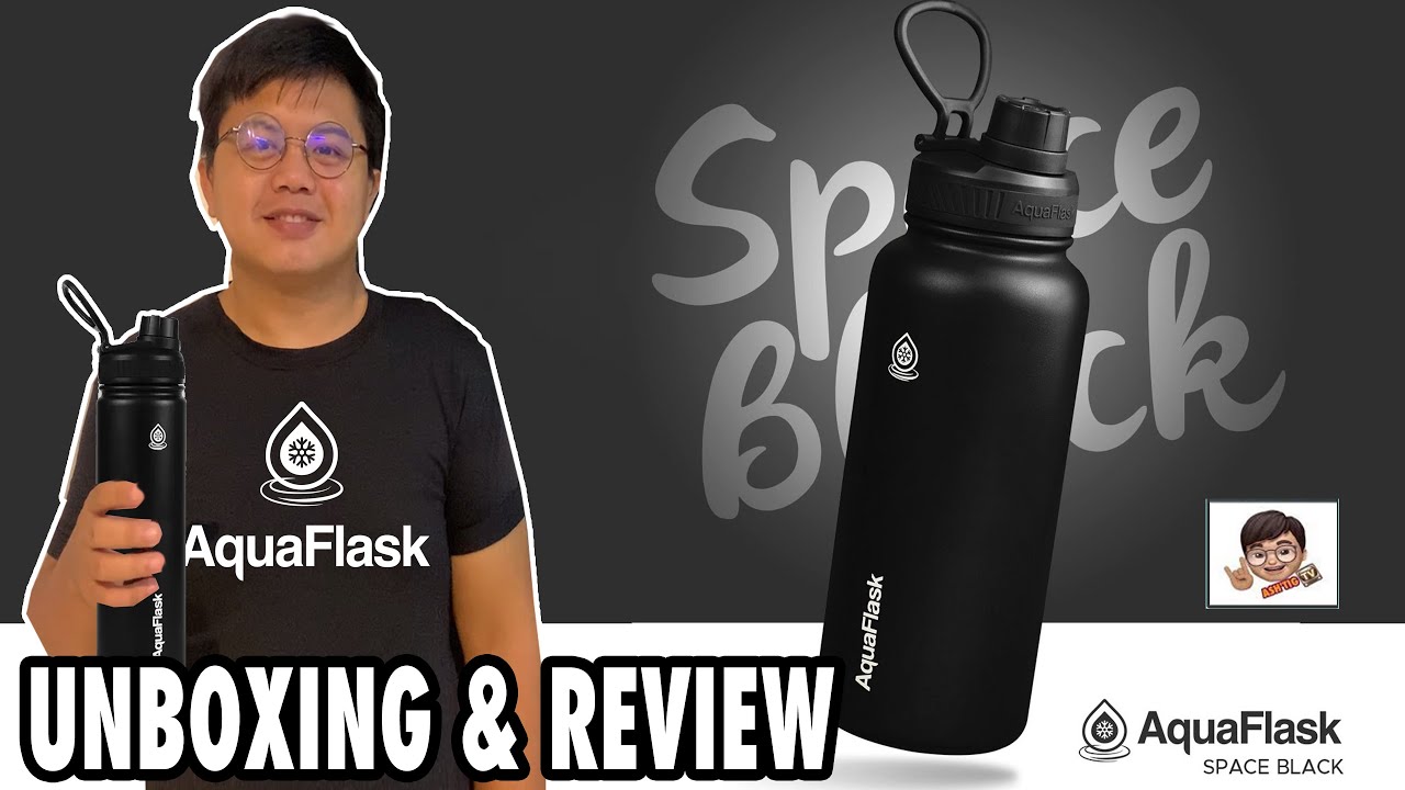 AQUAFLASK SPACE BLACK DRINKING BOTTLE UNBOXING & REVIEW VACUUM ...
