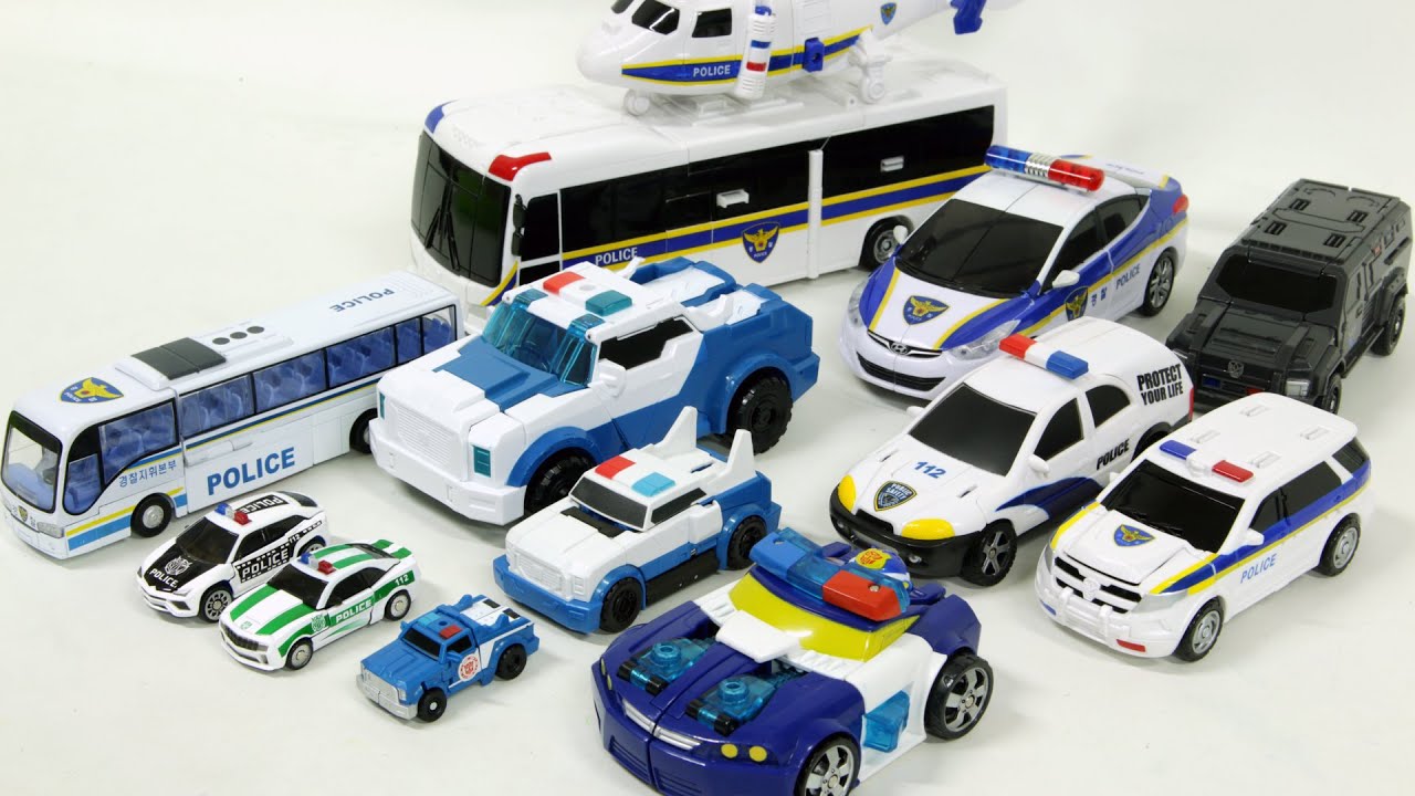 Transformers Carbot Police Cars Combination Robot Car Toys 카봇 트랜스포머 경찰차 ...