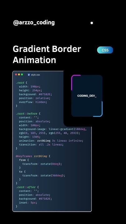 Amazing‼️😍 Gradient Border Animation....... #css #coding #css3 #webdeveloper - YouTube