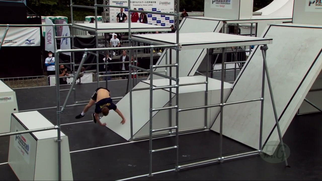 LARSSON Hannes (SWE) - 2022 Parkour Worlds, Tokyo (JPN) Qualification Parkour Freestyle Run 1 ...