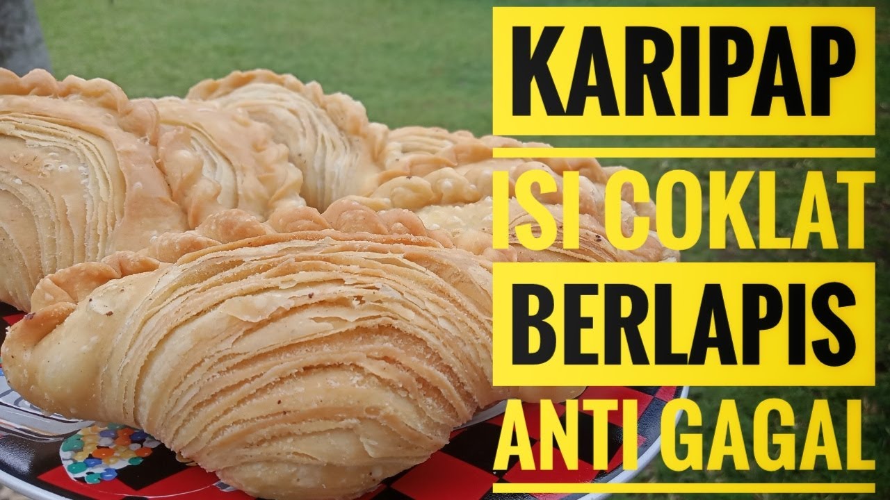 CARA MEMBUAT KARIPAP ISI COKLAT BERLAPIS ANTI GAGAL - YouTube