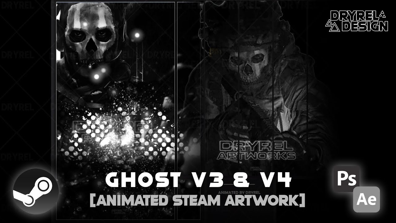Ghost V3 & V4 | Animated Steam Artwork Speed Art [DryreL] - YouTube