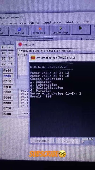 Calculator In Assembly Language Coding Codelife Ccoding Programming Codinglife Youtube