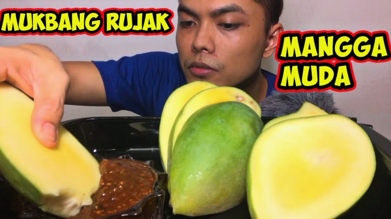 MUKBANG RUJAK | mukbang rujak mangga muda pedas | mukbang indonesia - YouTube