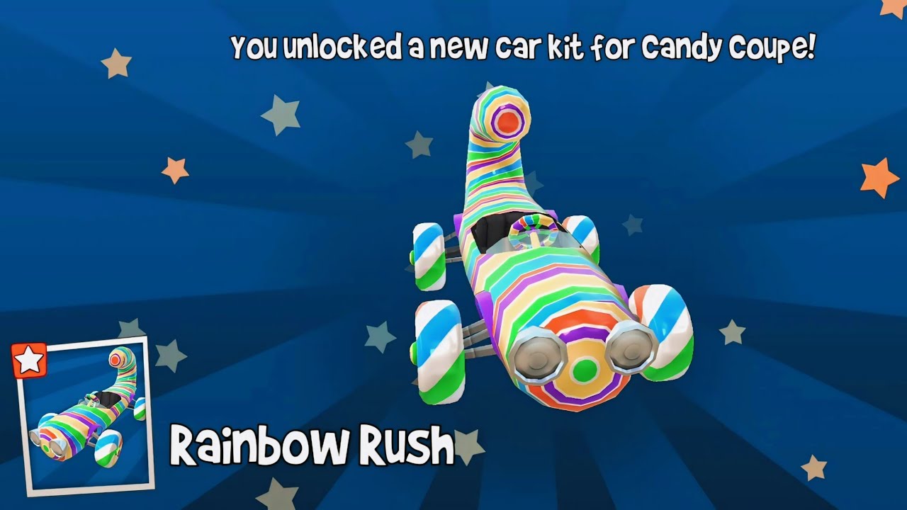 Candy Coupe New Skin (Rainbow Rush) Unlocked 🥳🎉 | Beach Buggy Racing 2 ...