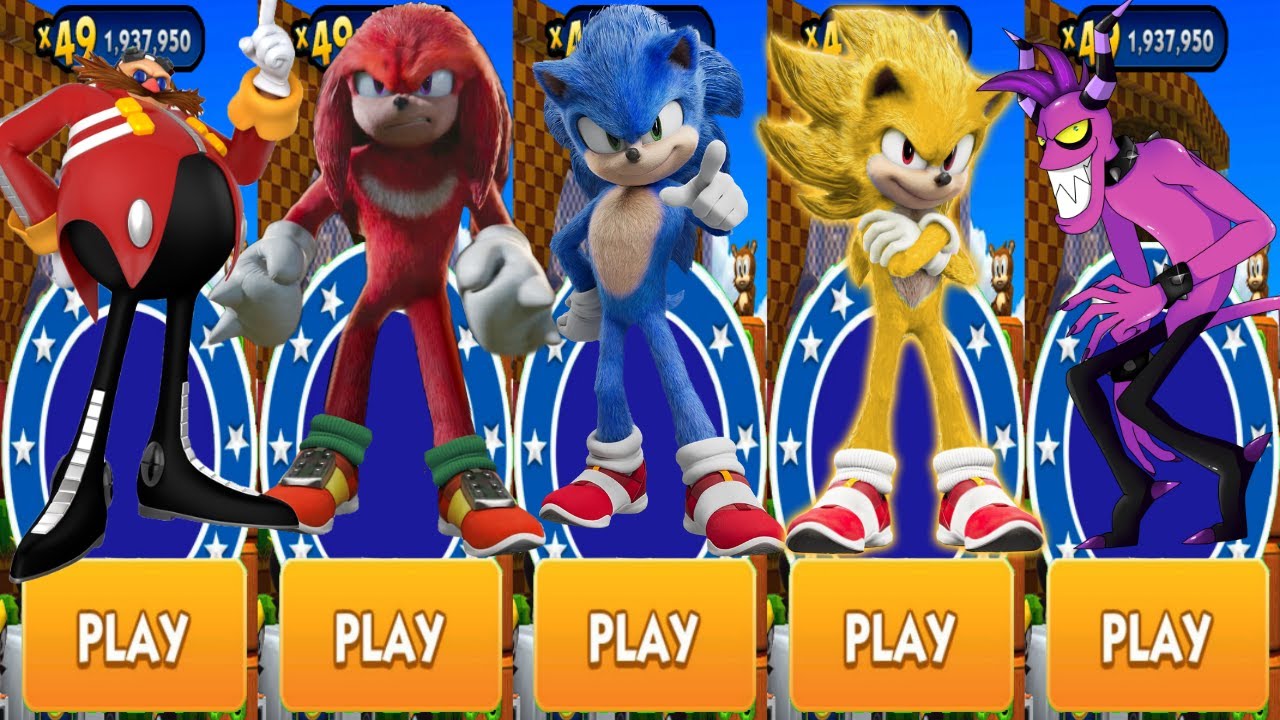 Sonic Dash - Movie Sonic vs Movie Knuckles vs Movie Super Sonic defeat ...