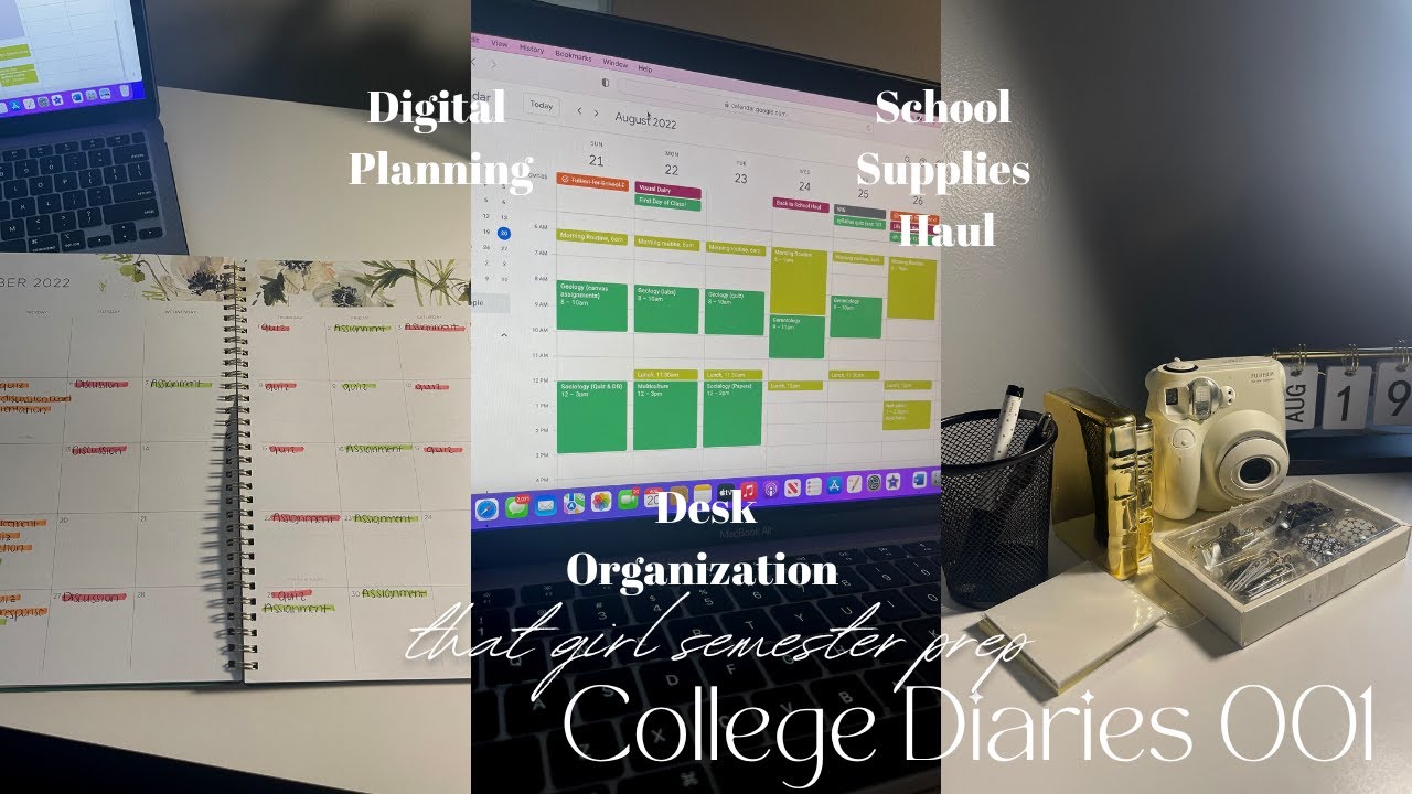 college diaries 001: that girl semester prep | desk organization ...
