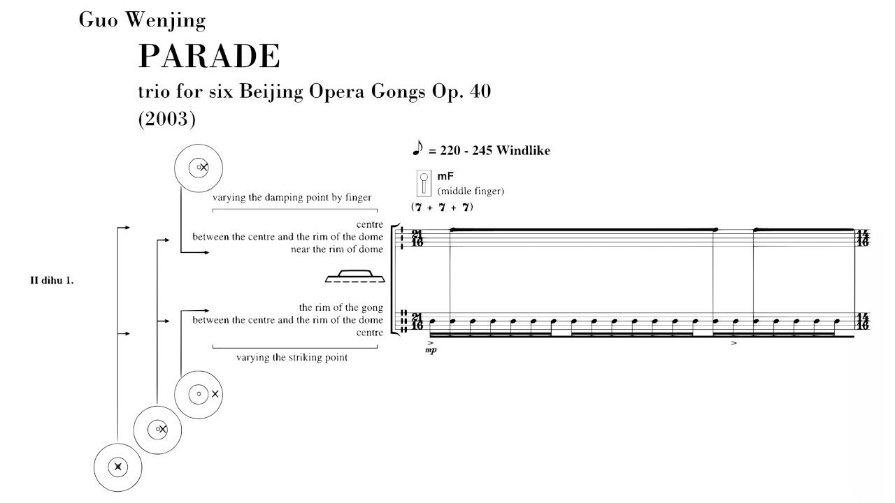 Guo Wenjing - Parade, for Beijing Opera gongs (2003) - YouTube