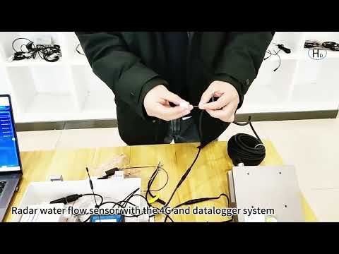 Radar water flow sensor with the 4G and datalogger system - YouTube