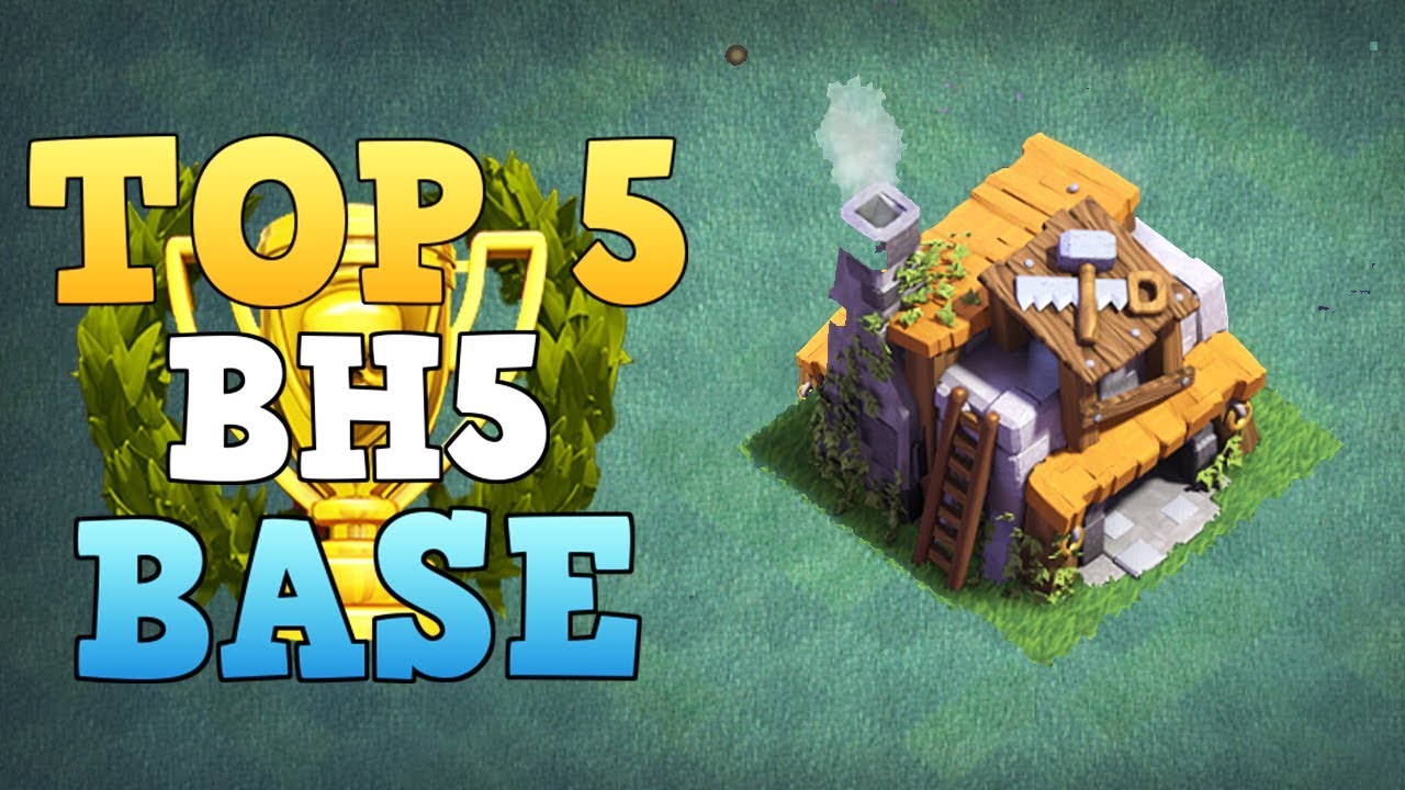 TOP 5 BEST Builder Hall 5 Base +3400 CUPS! CoC BH5 Builder Base Design ...