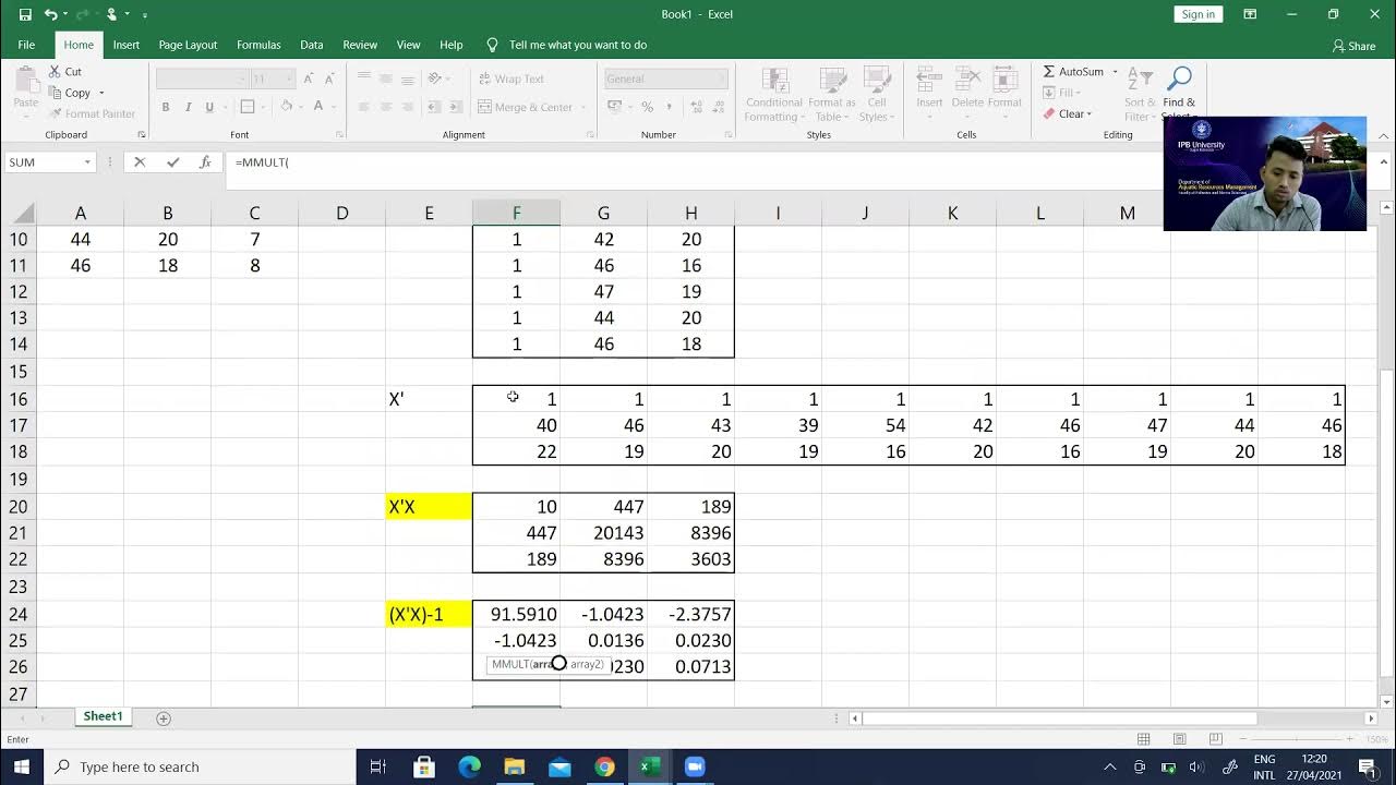 Matrix Method for Multiple Linear Regression (Metode Matriks untuk ...