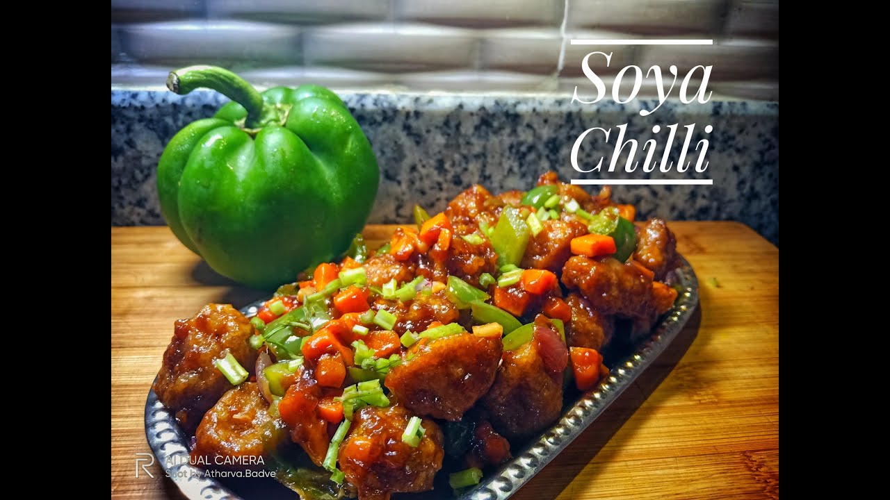 Crispy Soya Chilly!!! Soyabean chilli recipe। सोयाबीन चिल्ली रसेपी ...