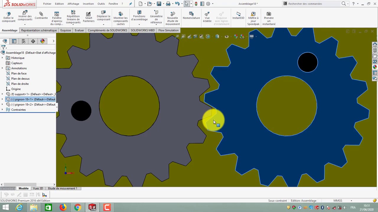 animation d un engrenage a denture droite - YouTube