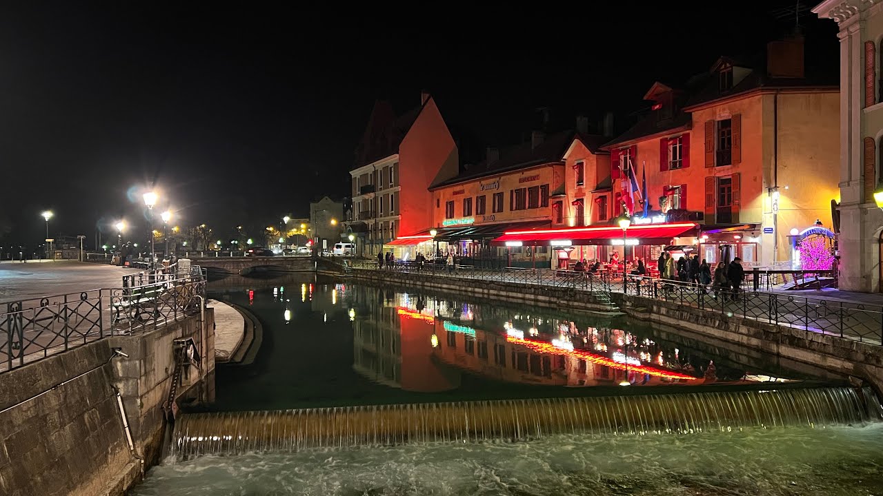 Annecy by night, France - YouTube