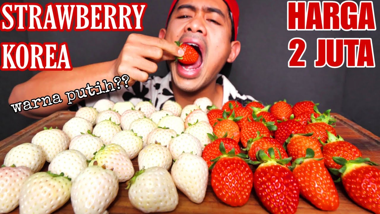 ASMR MUKBANG 50 STRAWBERRY MERAH PUTIH KOREA!! - YouTube