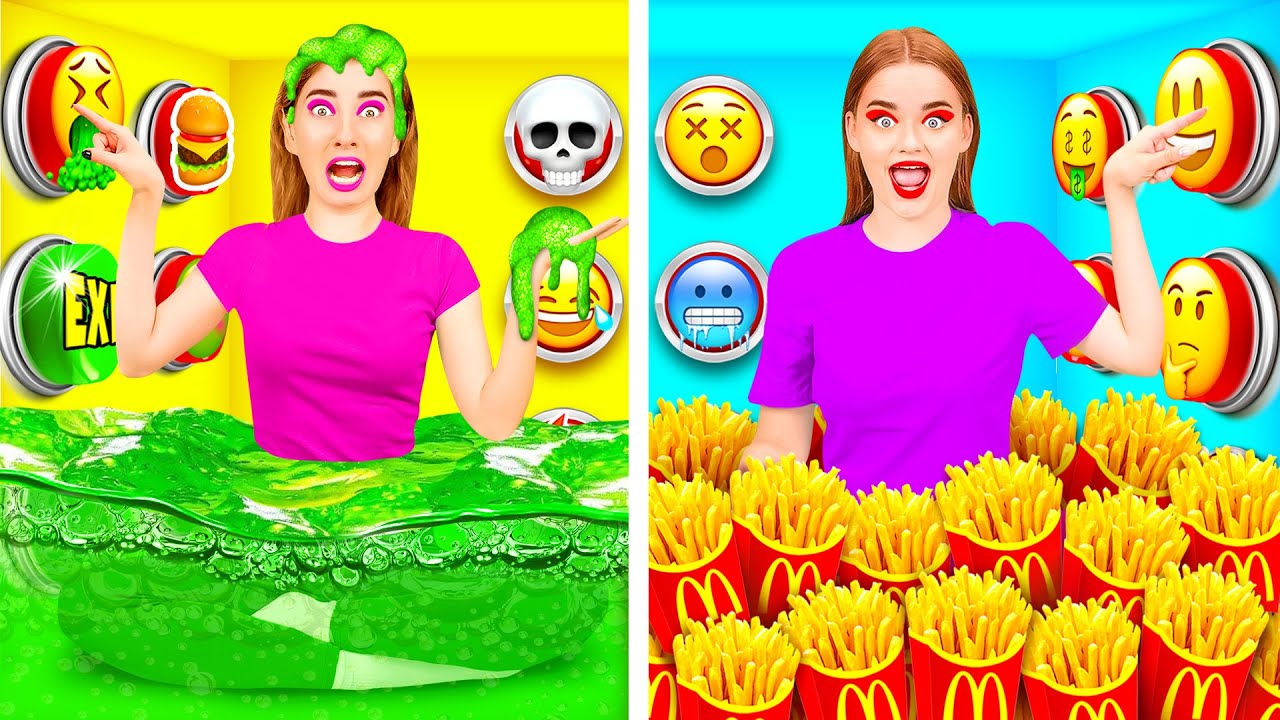1000 Mystery Buttons Challenge Only 1 Lets You Escape | Edible Battle ...