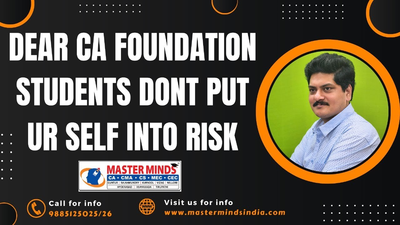 DEAR CA FOUNDATION STUDENTS DONT PUT UR SELF INTO RISK - YouTube