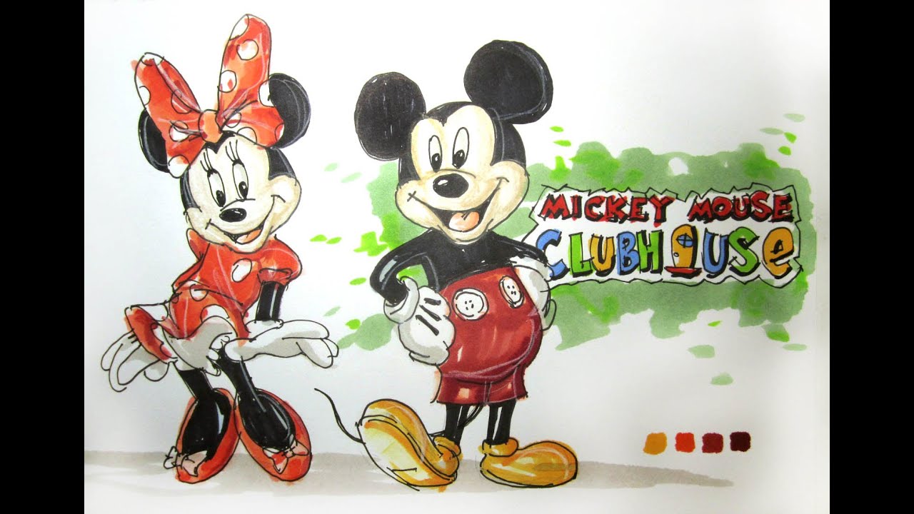 Cartoon Series: Disney's Mickey Mouse Clubhouse Time Lapse Drawing ...