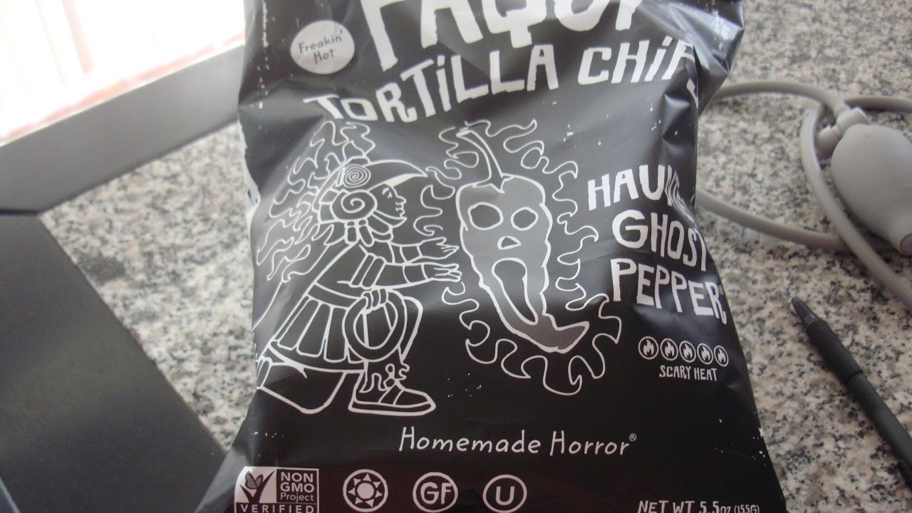 Trying Paqui Haunted Ghost Pepper Tortilla Chips - YouTube