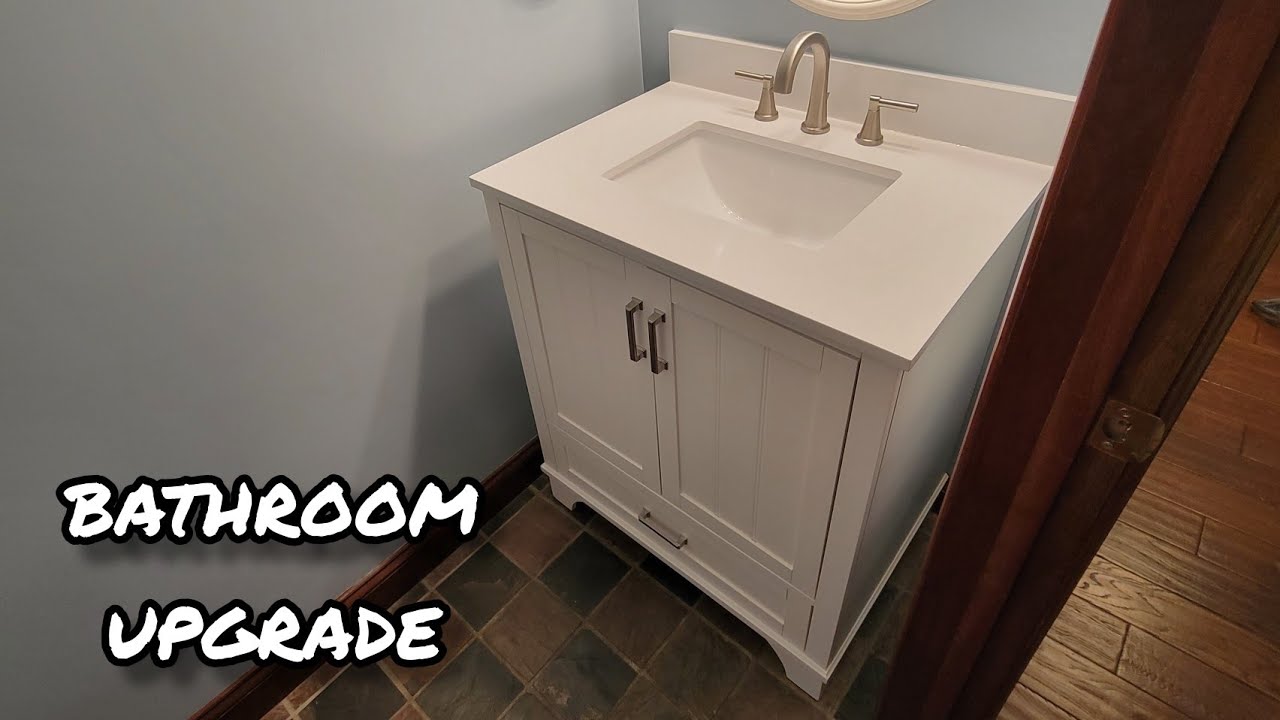 How to Install a New Bathroom Vanity and Accessories - YouTube