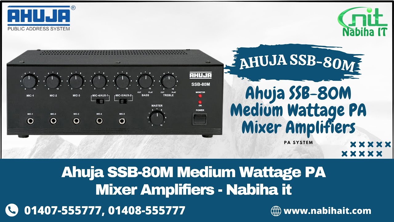 Ahuja SSB-80M Medium Wattage PA Mixer Amplifiers - 80 Watts Call-01407 ...