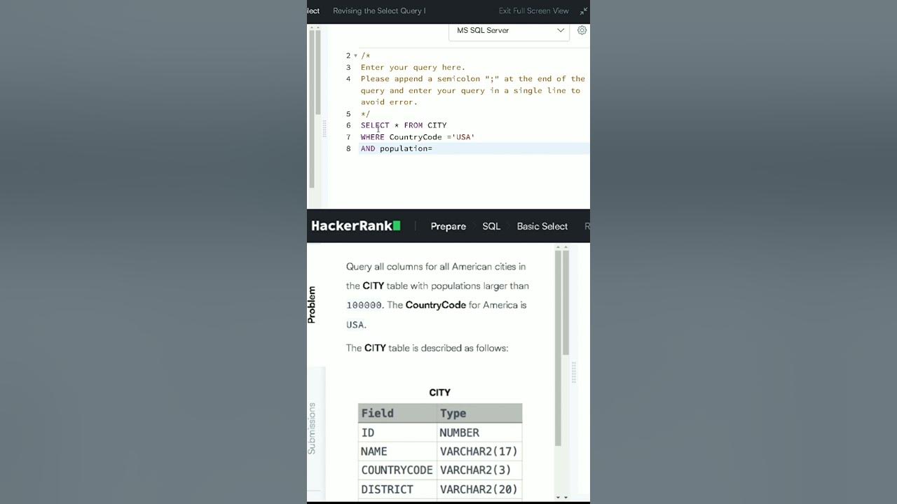 Revising The Select Query 1 Hackerrank Sql Solution Sql Hackerrank 