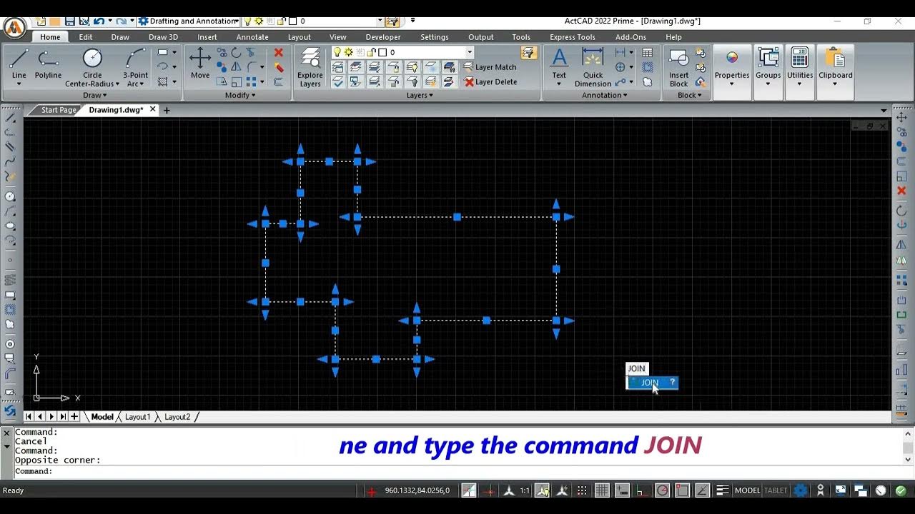 The Fastest Way to Convert Lines in a Polyline command Join - YouTube