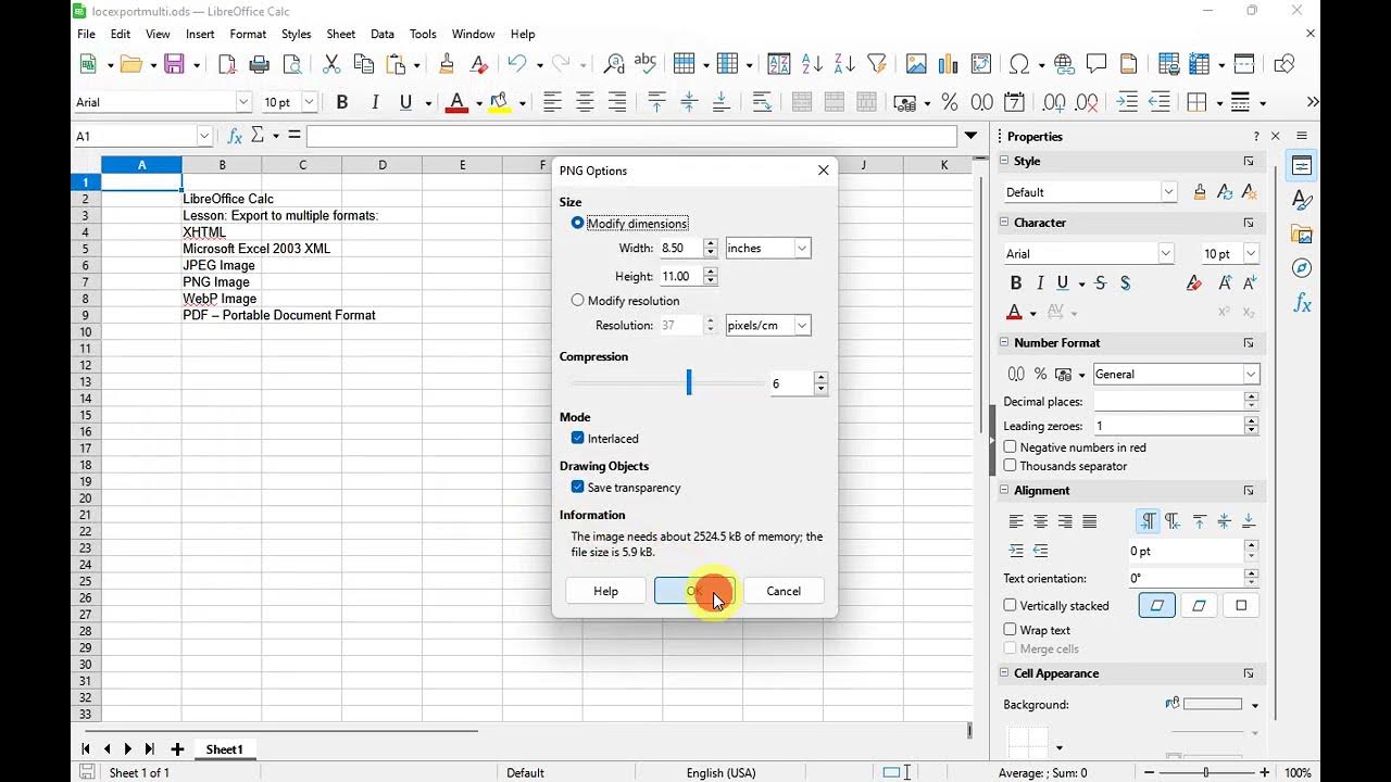 LibreOffice Calc: save as MS Excel or image format files #libreofficecalc #libreofficetutorial ...