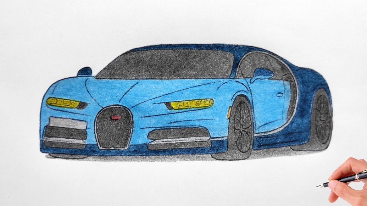 How to draw a BUGATTI CHIRON 2016 / drawing car / coloring Bugatti ...