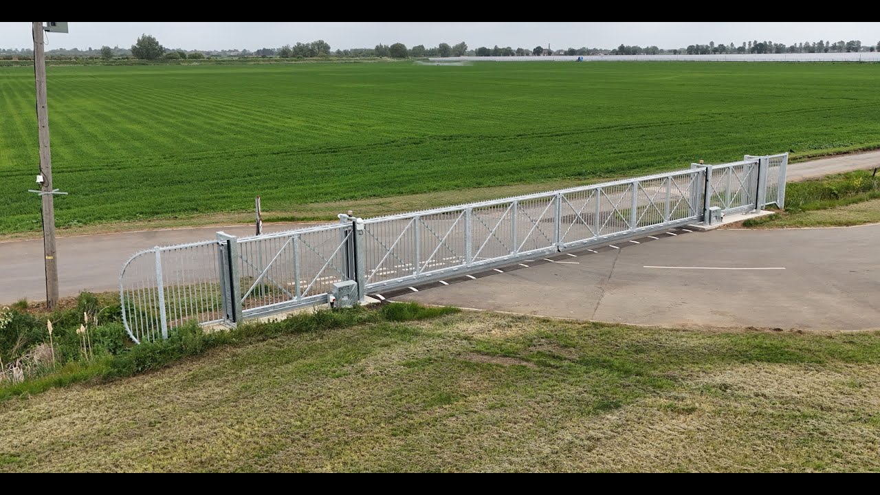 15m Twin Anti-Climb Automated Cantilever Security Gate - Cambridgeshire ...