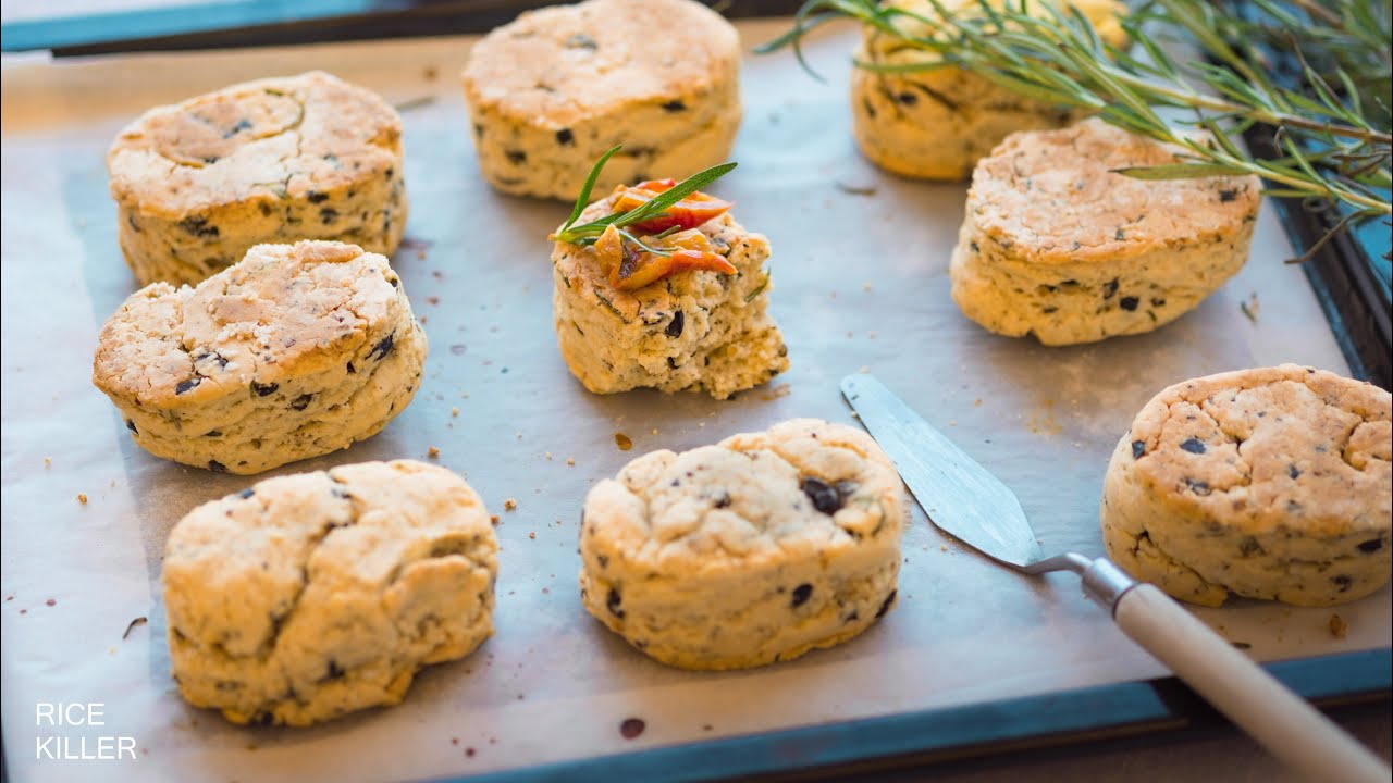 Vegan Rosemary Black Olive Savory Scones | Italian Style Savory Scone ...
