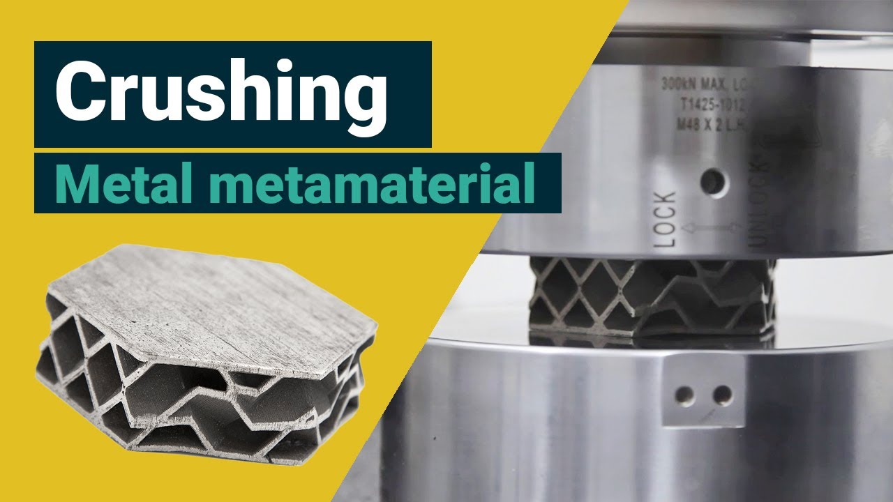 3D printed metal metamaterial crushed in mechanical tester | Multiscale ...